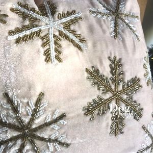 Glitz | Holiday | Winter Pink Snowflake Square Christmas Couch Pillow ...